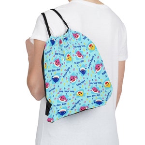 Baby Shark Drawstring Bag, Shark Backpack, Ocean Backpack, Baby Shark ...