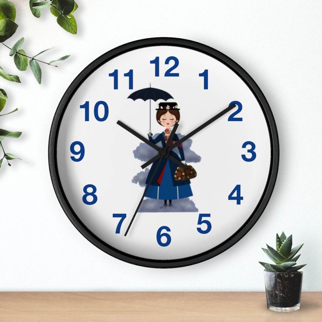 Disney Mary Poppins Wooden Clock, Disney Clock, Disney Mary Poppins ...