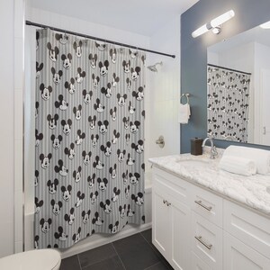 Disney Classic Mickey Mouse Faces Shower Curtain, Mickey Shower Curtain ...