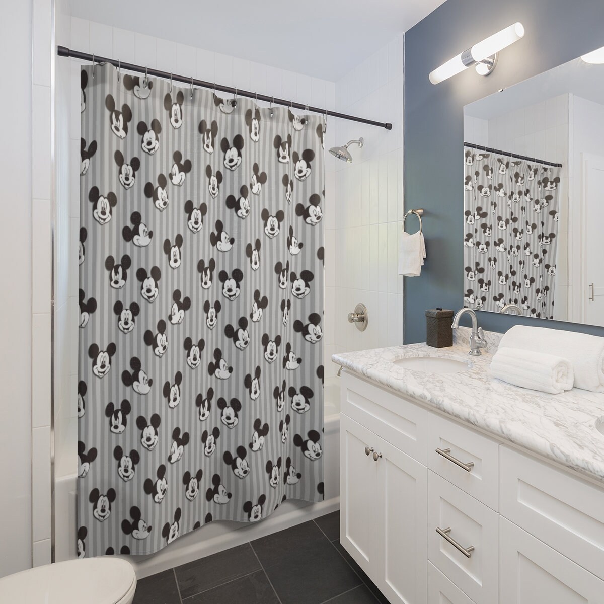 Disney Classic Mickey Mouse Faces Shower Curtain Mickey - Etsy