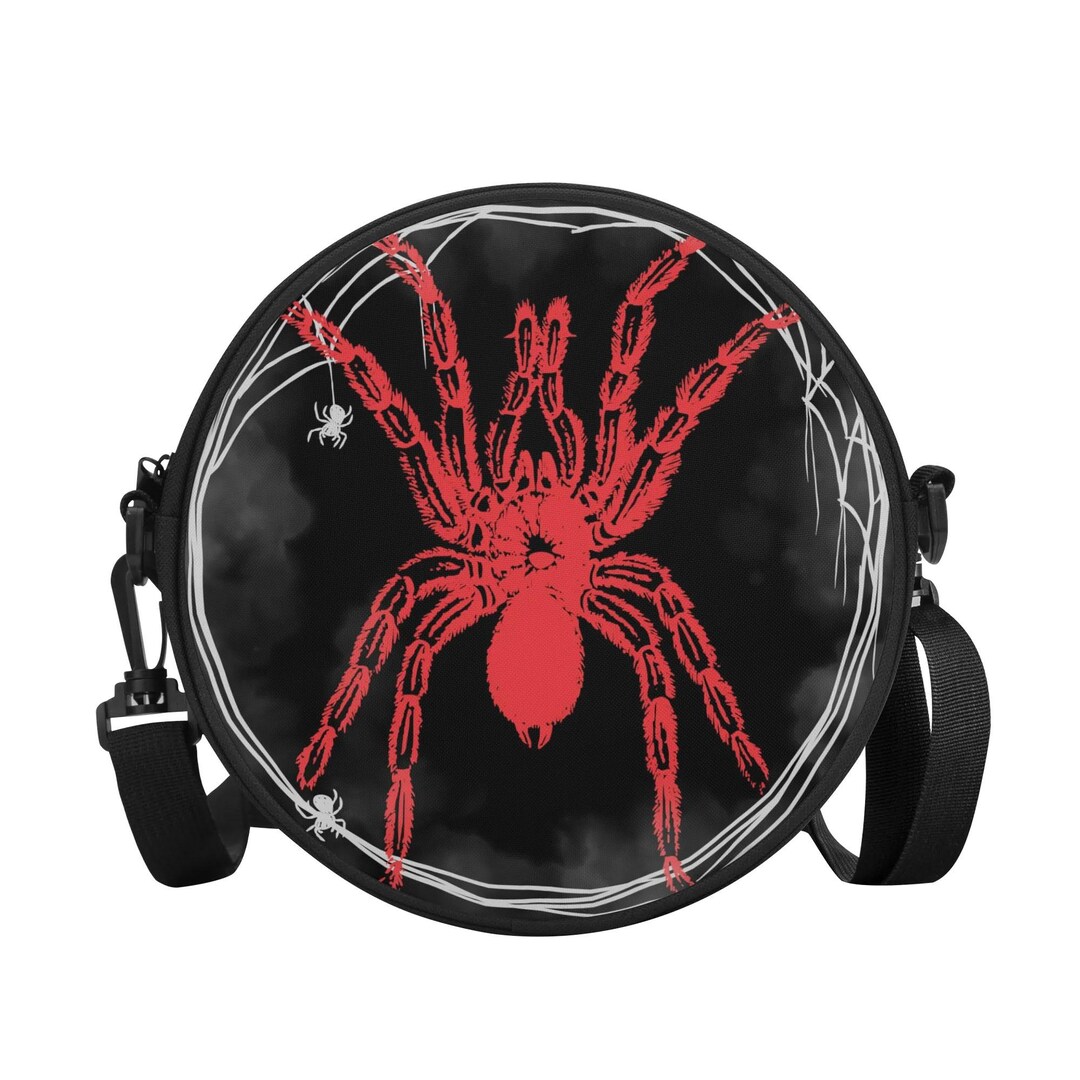 Creepy Spider Round Crossbody Bag, Halloween Purse, Spider Bag, Round ...