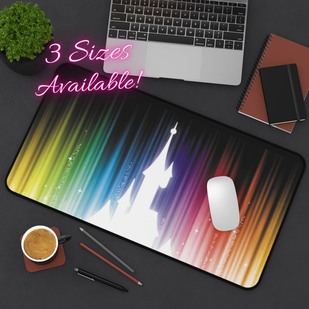 Disney Rainbow Castle Desk Mat, Disney Mouse Pad, Mickey Mouse Desk Pad ...