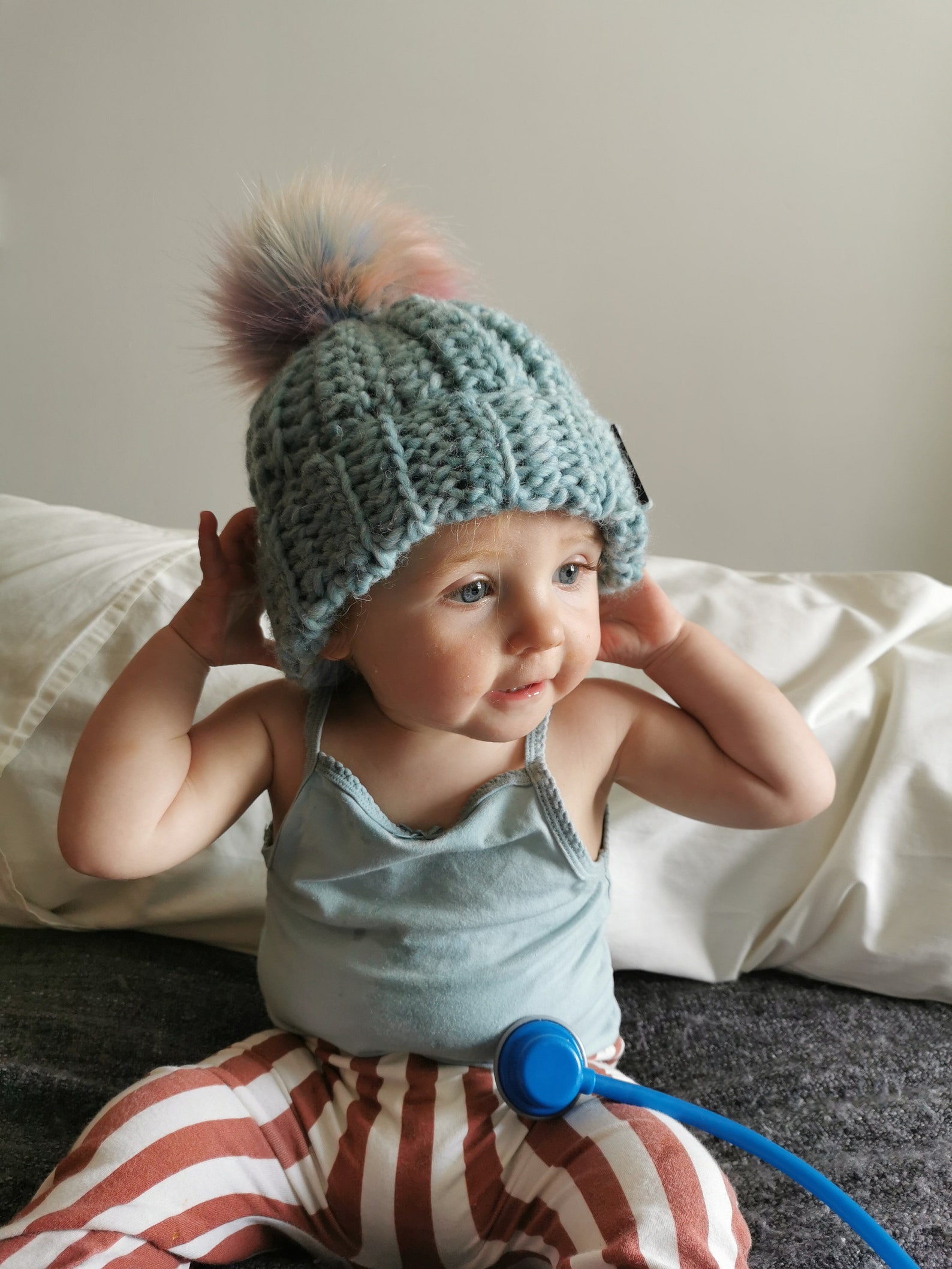 Rainbow Bobble Hat Woolly Hat Unicorn Hat Kids Bobble Hat - Etsy UK