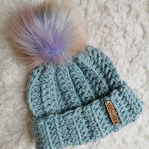 Rainbow Bobble Hat, Woolly Hat, Unicorn Hat, Kids Bobble Hat, Baby's ...