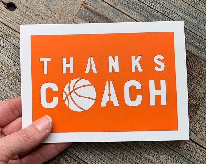 Basketball Coach Card, Thank You Coach Card, Thanks Coach Card ...