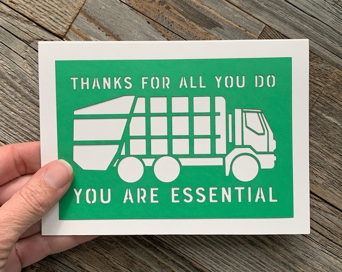 Garbage Man Thank You, Thank You Card, Essential Worker Thank You ...