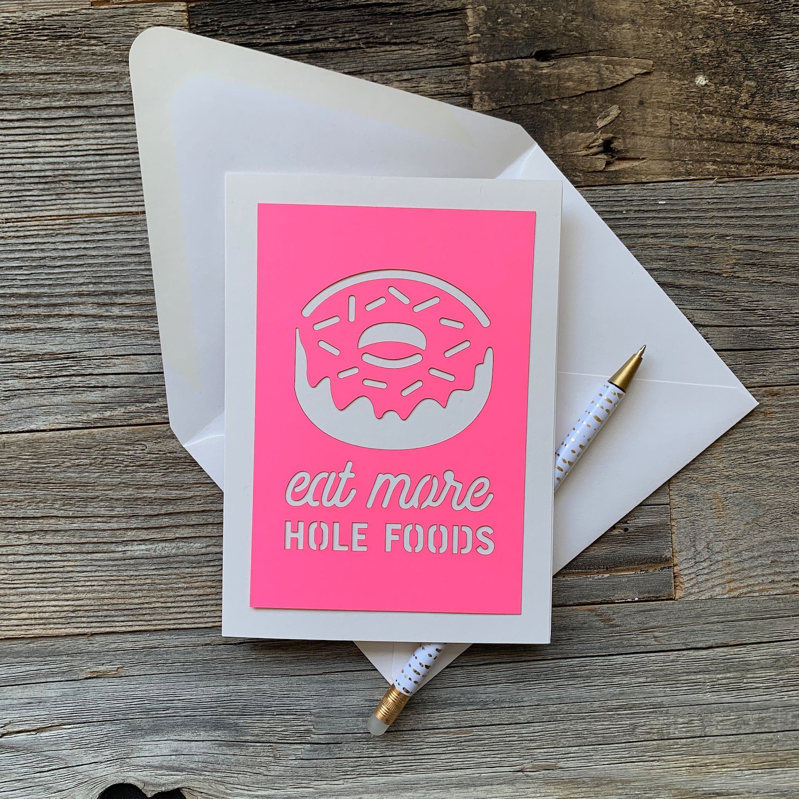 Eat More Hole Foods Card Eat More Whole Foods Card Donut | Etsy