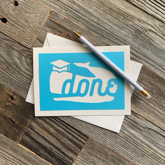 Whale Done Graduation Card Well Done Card Well Done Grad | Etsy