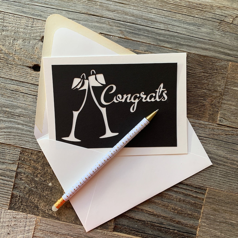Congrats Card, Congratulations Card, Toast Card, Champagne Toast Card ...