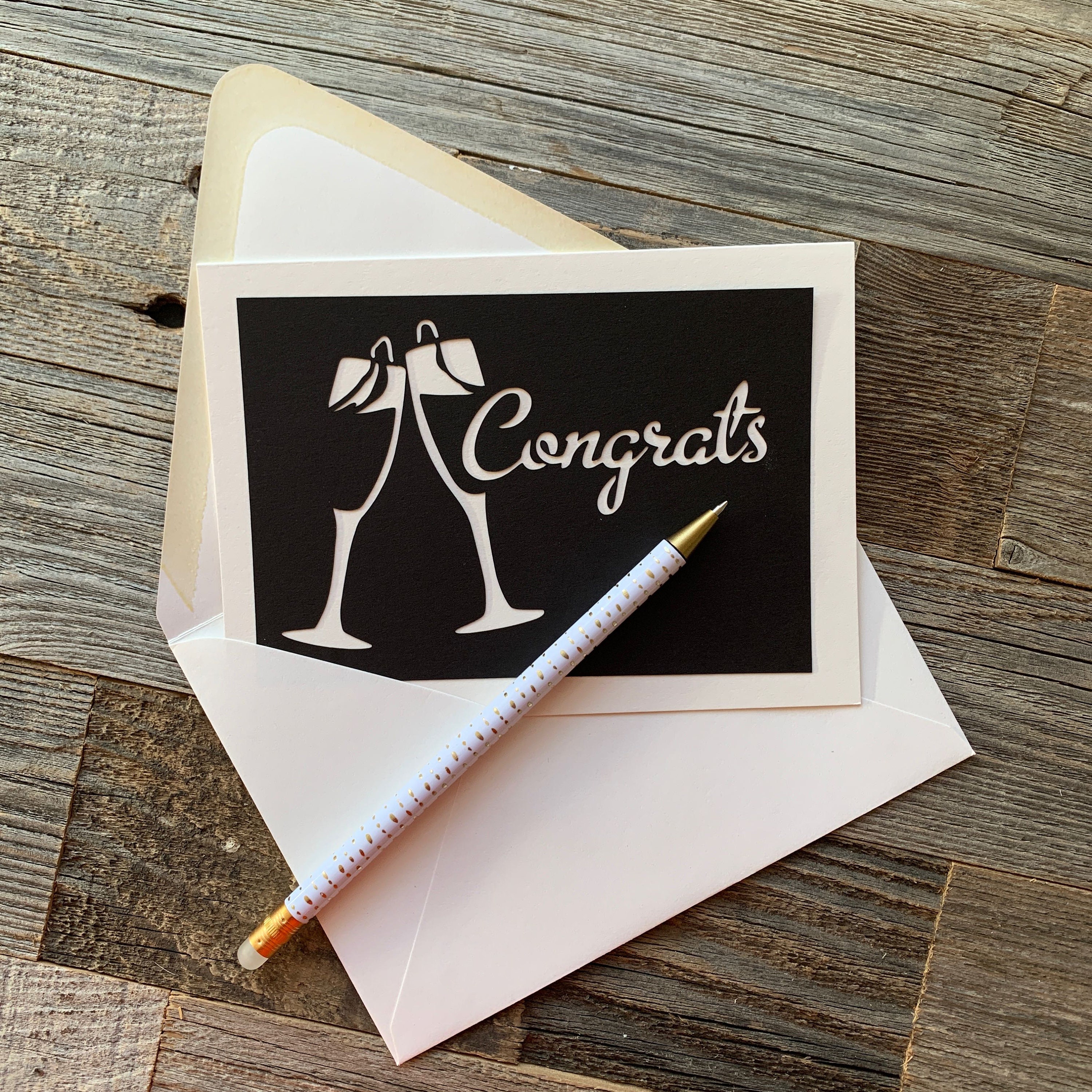 Congrats Card, Congratulations Card, Toast Card, Champagne Toast Card ...