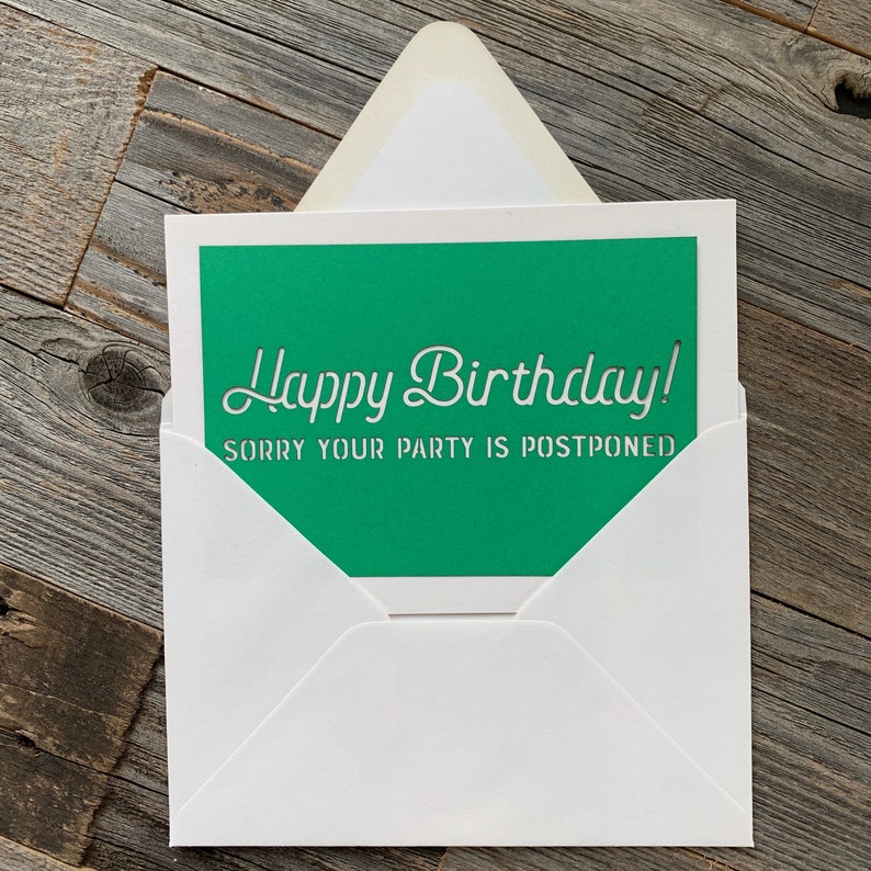 Postponed Birthday Card Sorry Your Birthday Party Was | Etsy