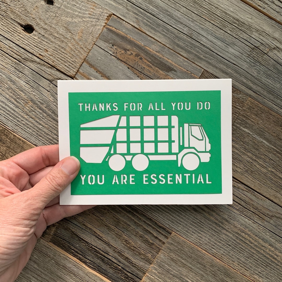 Garbage Man Thank You, Thank You Card, Essential Worker Thank You ...