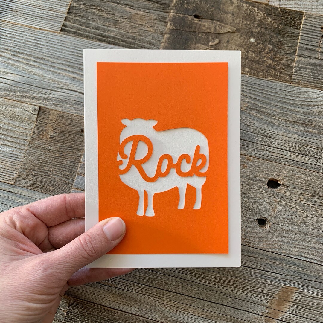 You Rock Card, Ewe Rock Blank Card, Just Because Card, Encouragement ...