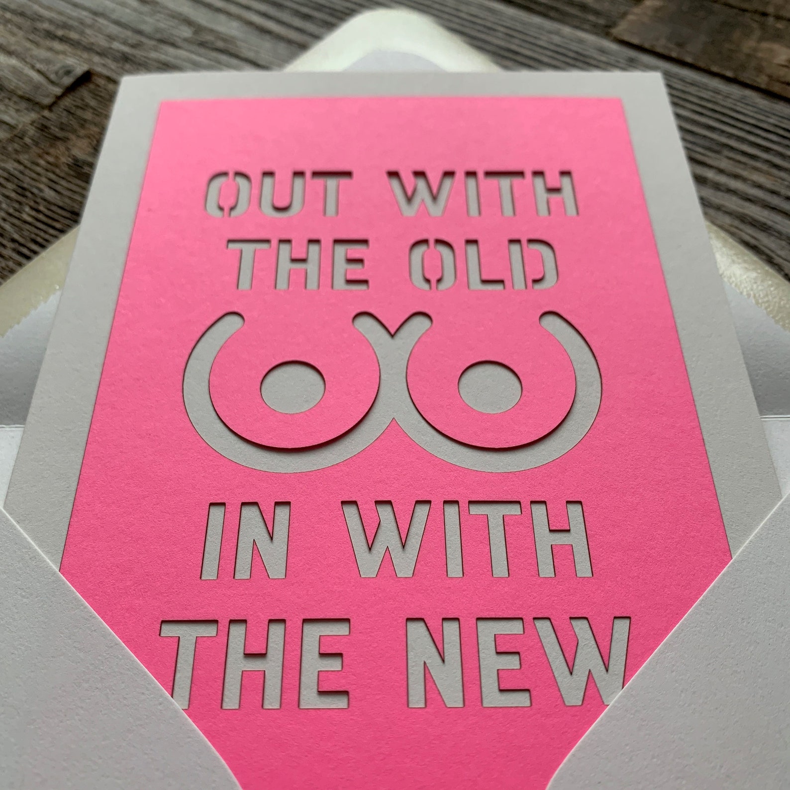 Out With the Old in With the New Card Breast Cancer Support | Etsy