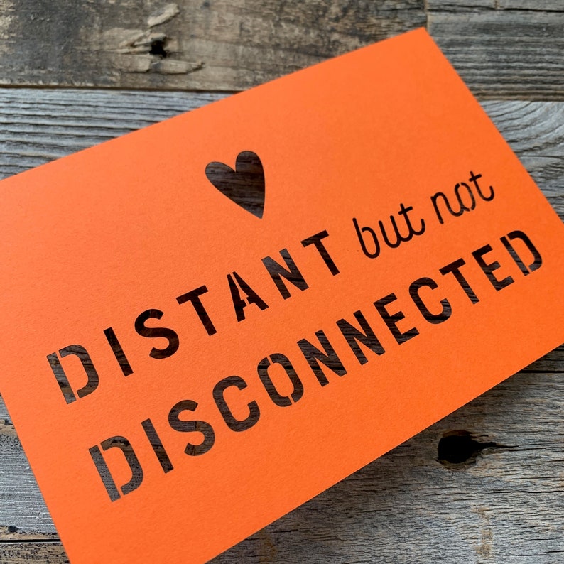 Distant but Not Disconnected Card, Friendship Card, Card for Friend ...