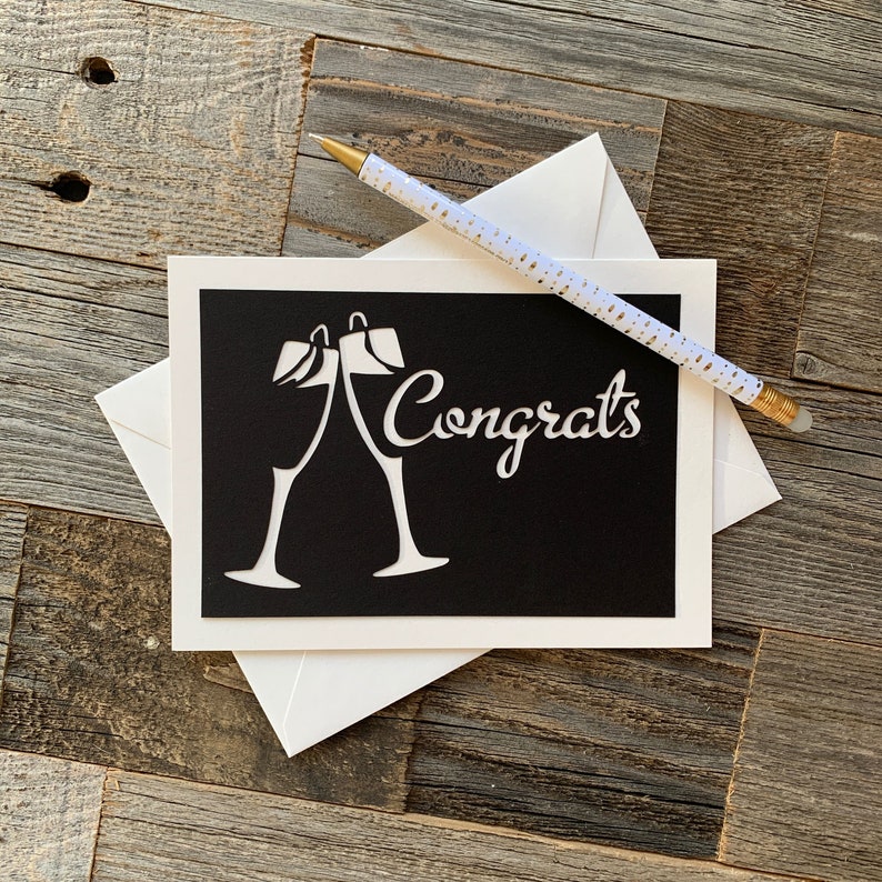 Congrats Card Congratulations Card Toast Card Champagne | Etsy