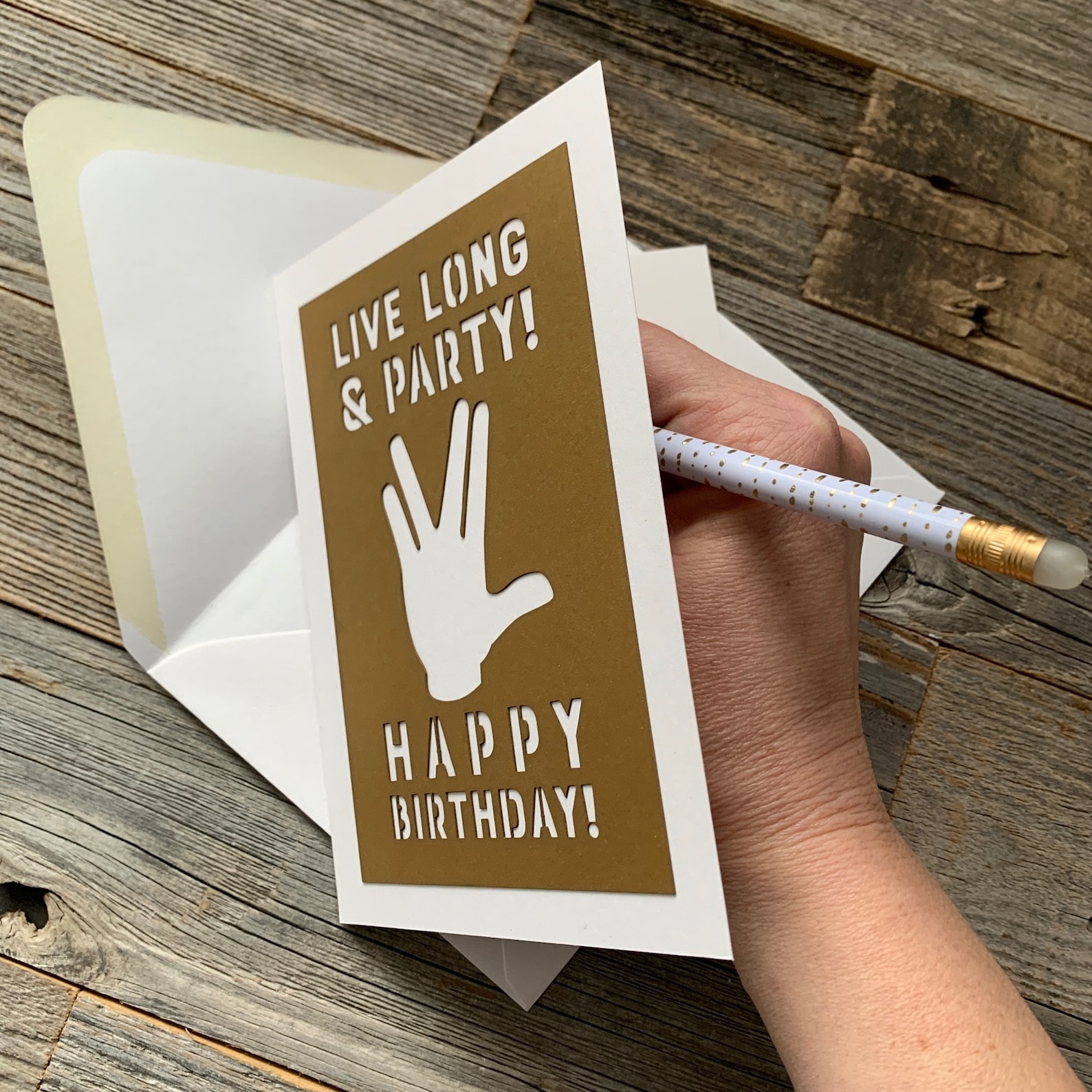 Live Long & Party Birthday Card, Star Trek Birthday, Live Long and ...