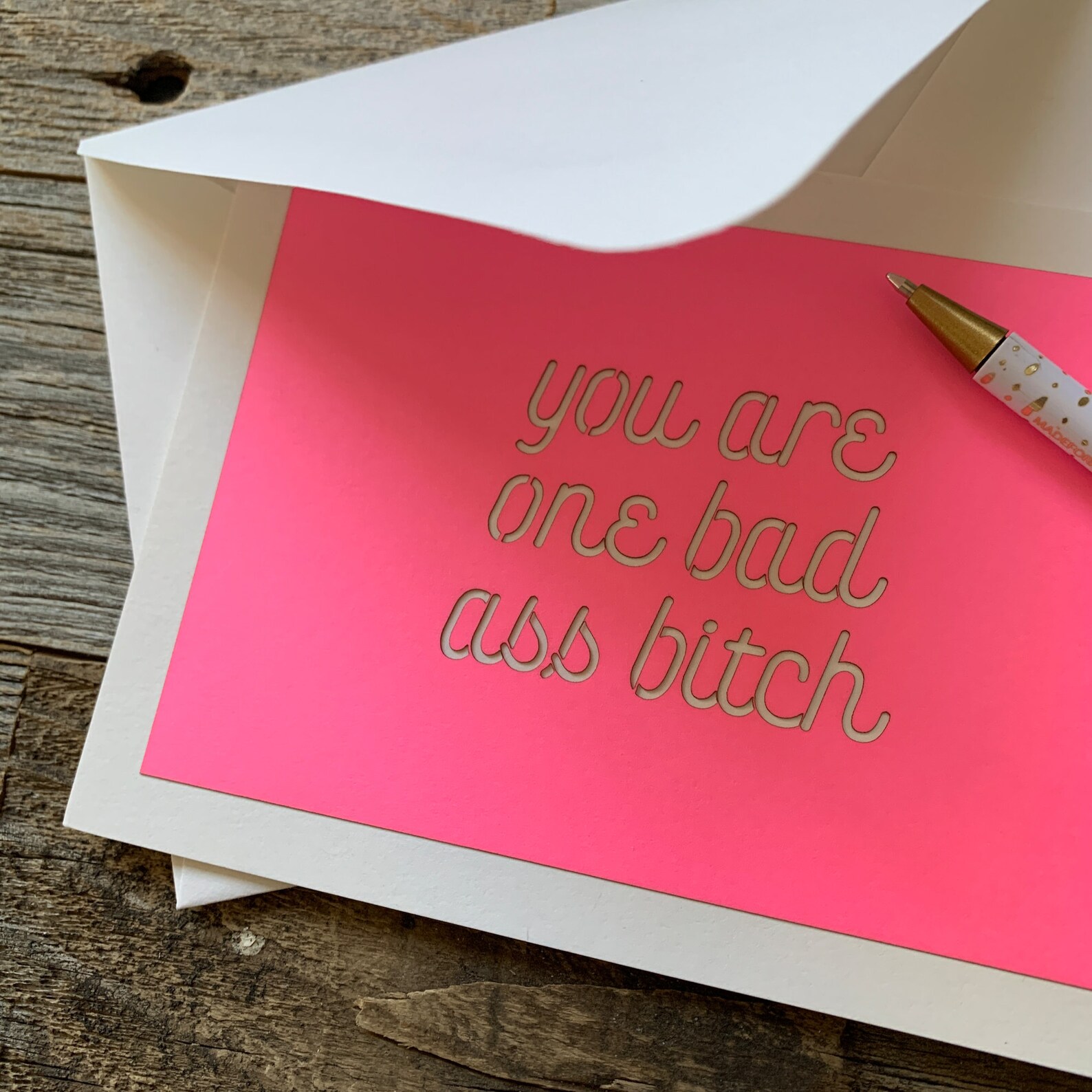 You're a Bad Ass Bitch Card, Friend Card, Breast Cancer Card, Best ...