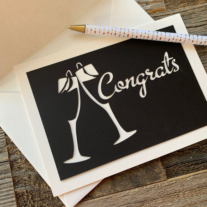 Congrats Card Congratulations Card Toast Card Champagne | Etsy