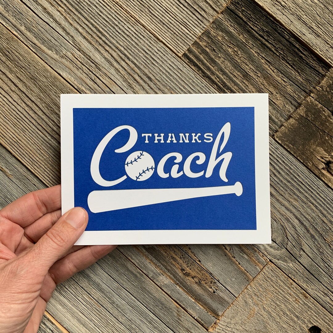 Thank You Coach Card, Thanks Coach Card, Baseball Coach Thanks Card ...