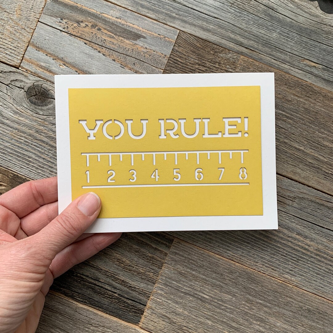 You Rule Card, Teacher Thank You Card, Teacher Appreciation Card, Cute ...