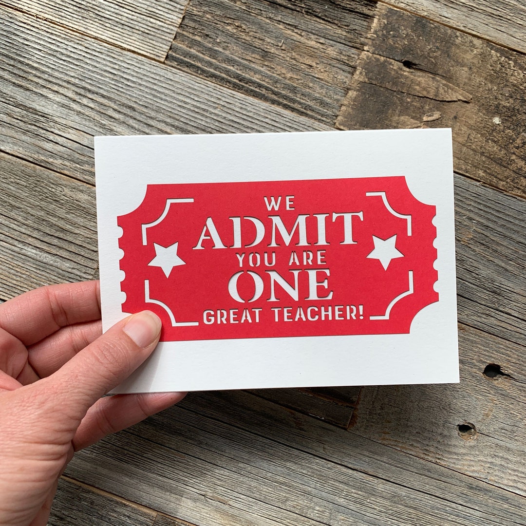Teacher Appreciation Card, Thank You Teacher Card, Back to School Card ...