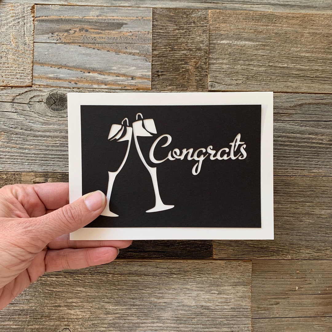 Congrats Card, Congratulations Card, Toast Card, Champagne Toast Card ...