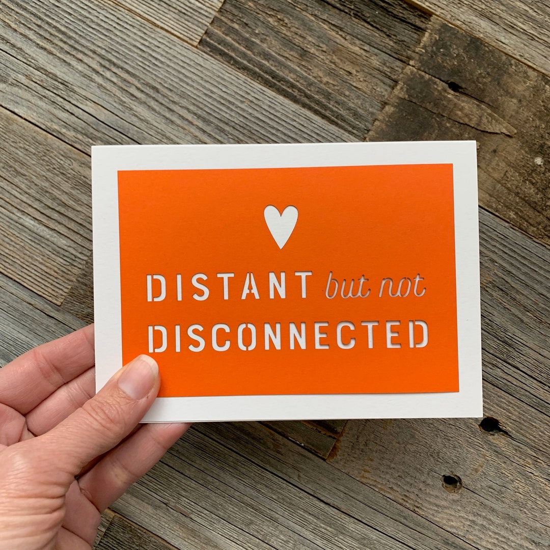Distant but Not Disconnected Card, Friendship Card, Card for Friend ...
