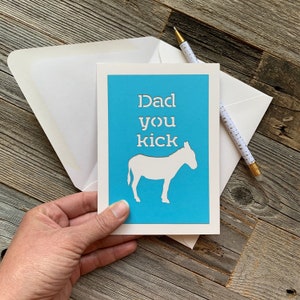 Father's Day Card, Father's Day Card From Kids, Kick Ass Card, Card for ...