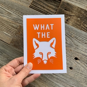 What the Fox Card Fox Pun Card Papercut Fox Card WTF Card - Etsy