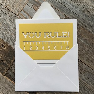 You Rule Card, Teacher Thank You Card, Teacher Appreciation Card, Cute ...