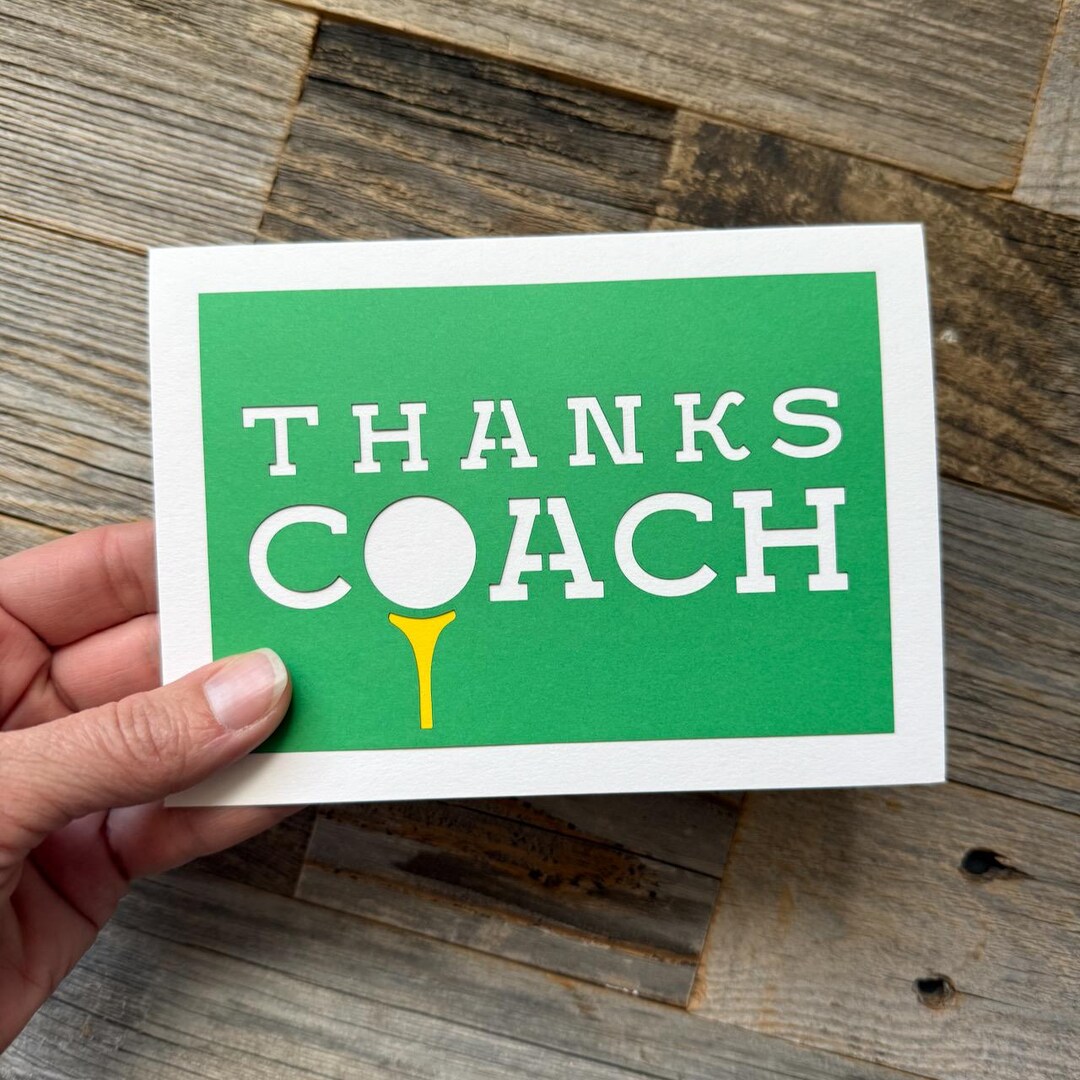 Golf Coach Card, Thank You Coach Card, Thanks Coach Card, Golf Coach ...