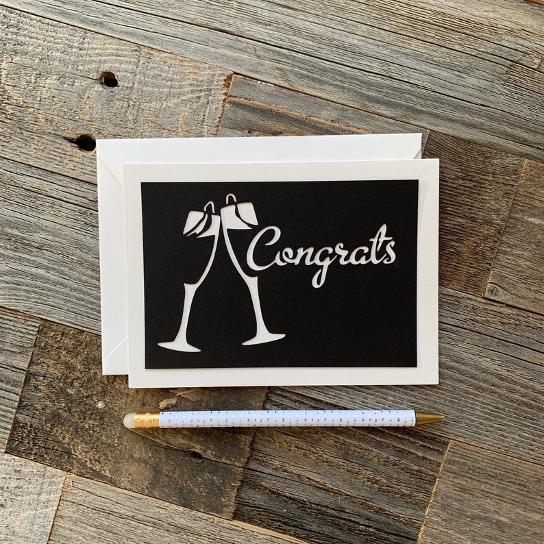 Congrats Card Congratulations Card Toast Card Champagne | Etsy