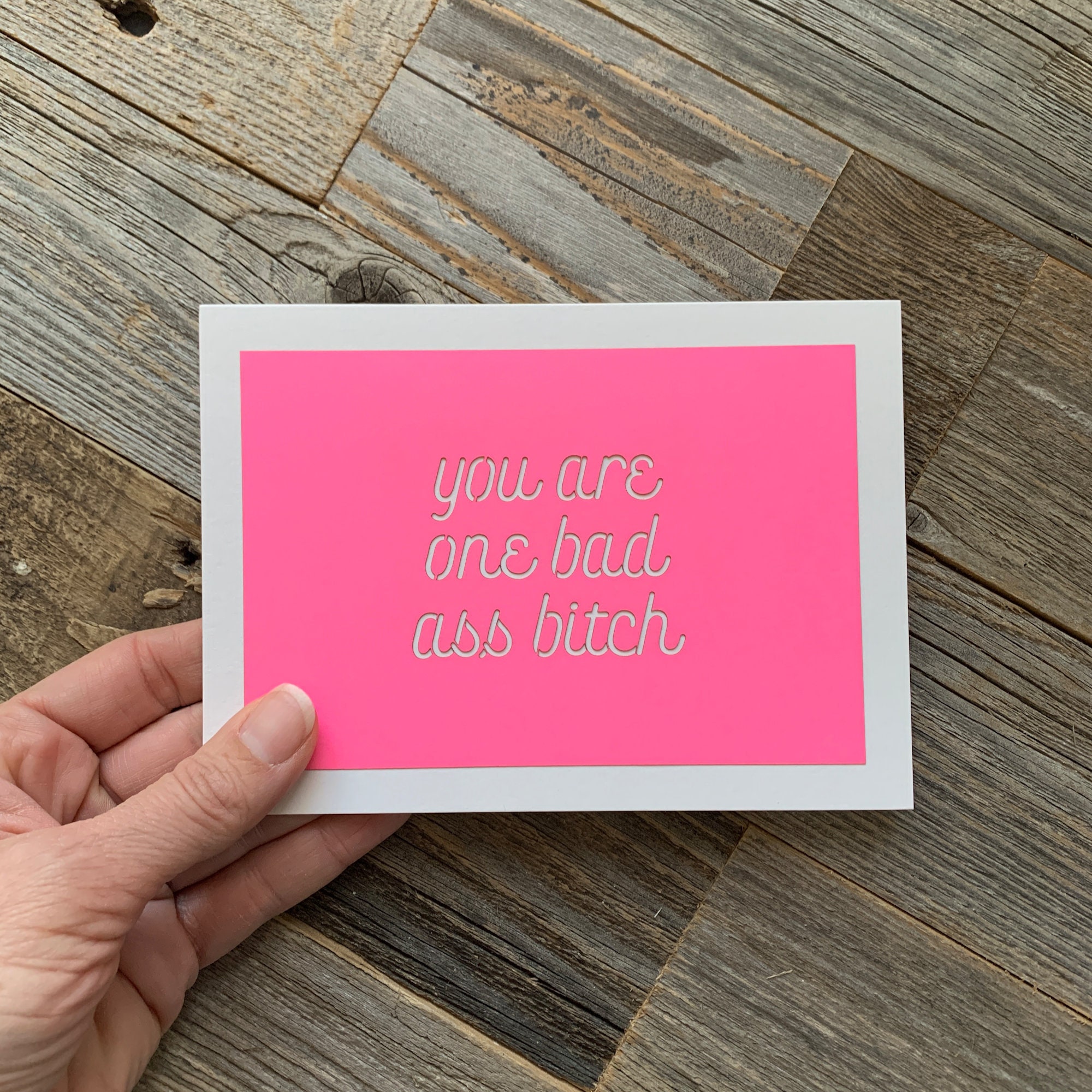 You're a Bad Ass Bitch Card Friend Card Breast Cancer | Etsy
