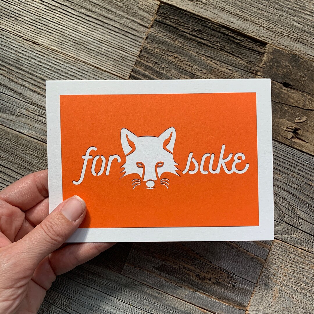 For Fox Sake Card, Fox Pun Card, Papercut Fox Card, Oh for Fox Sake ...