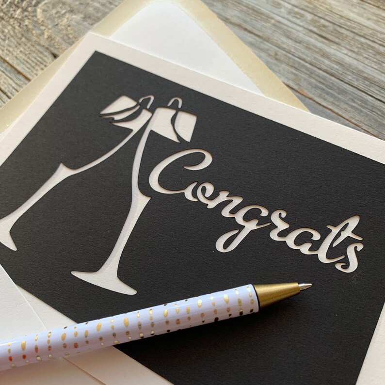 Congrats Card Congratulations Card Toast Card Champagne | Etsy