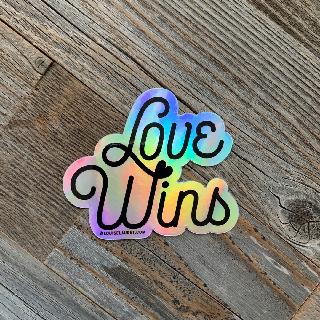 Love Wins Sticker, Love Sticker, Rainbow Love Sticker, LGBTQ Sticker ...