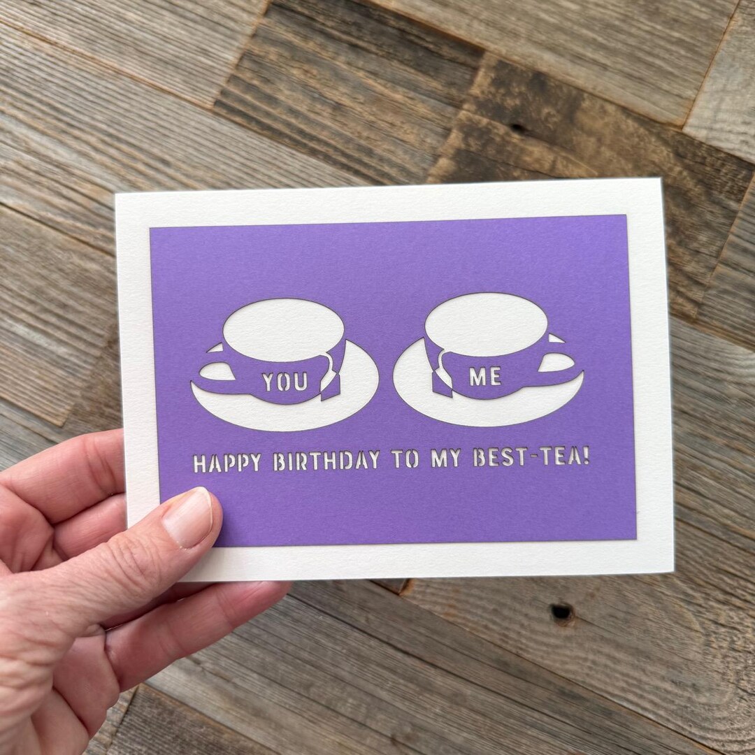 Happy Birthday to My Best Tea Greeting Card - Etsy