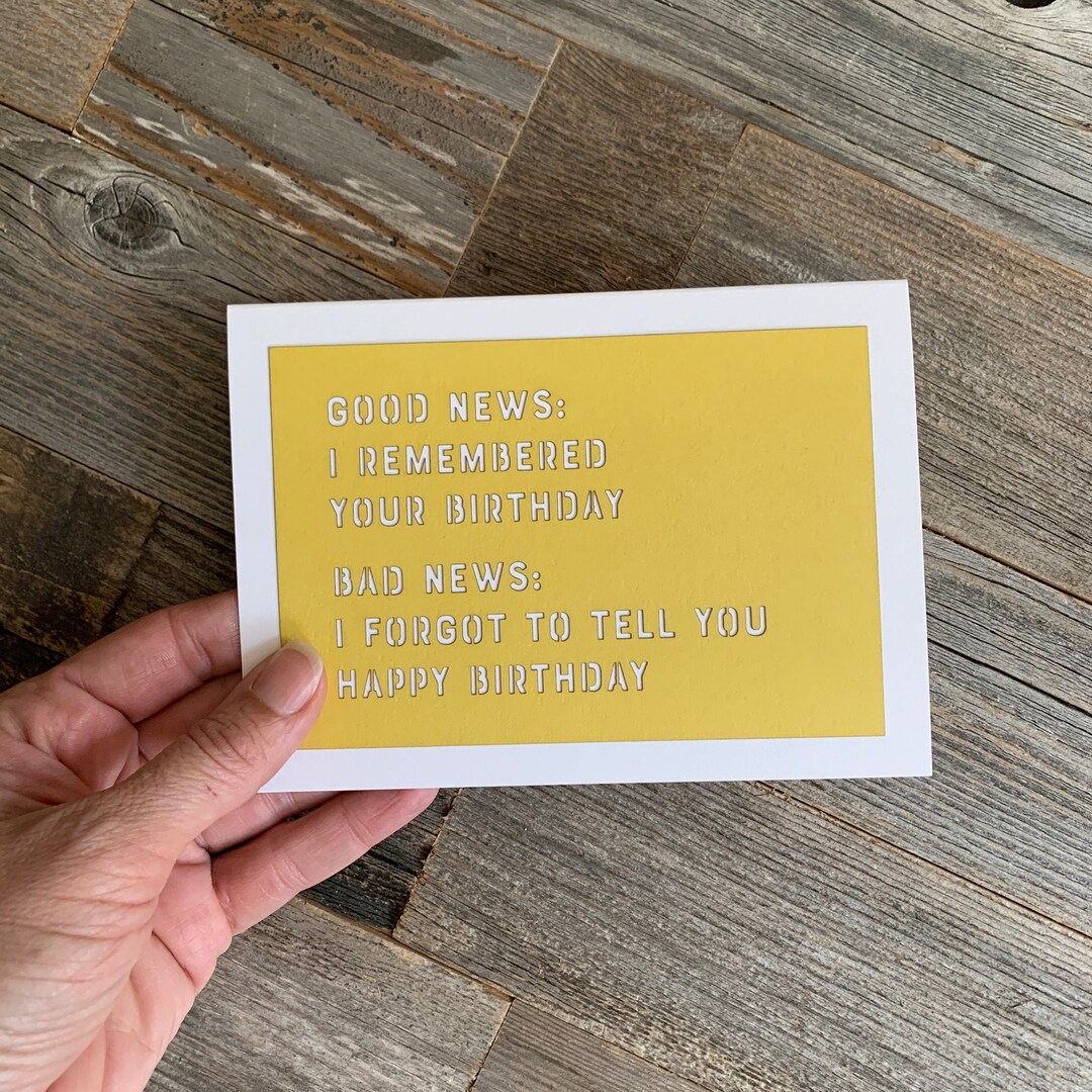 Forgot to Tell You Happy Birthday Card, Belated Birthday Card, Funny ...