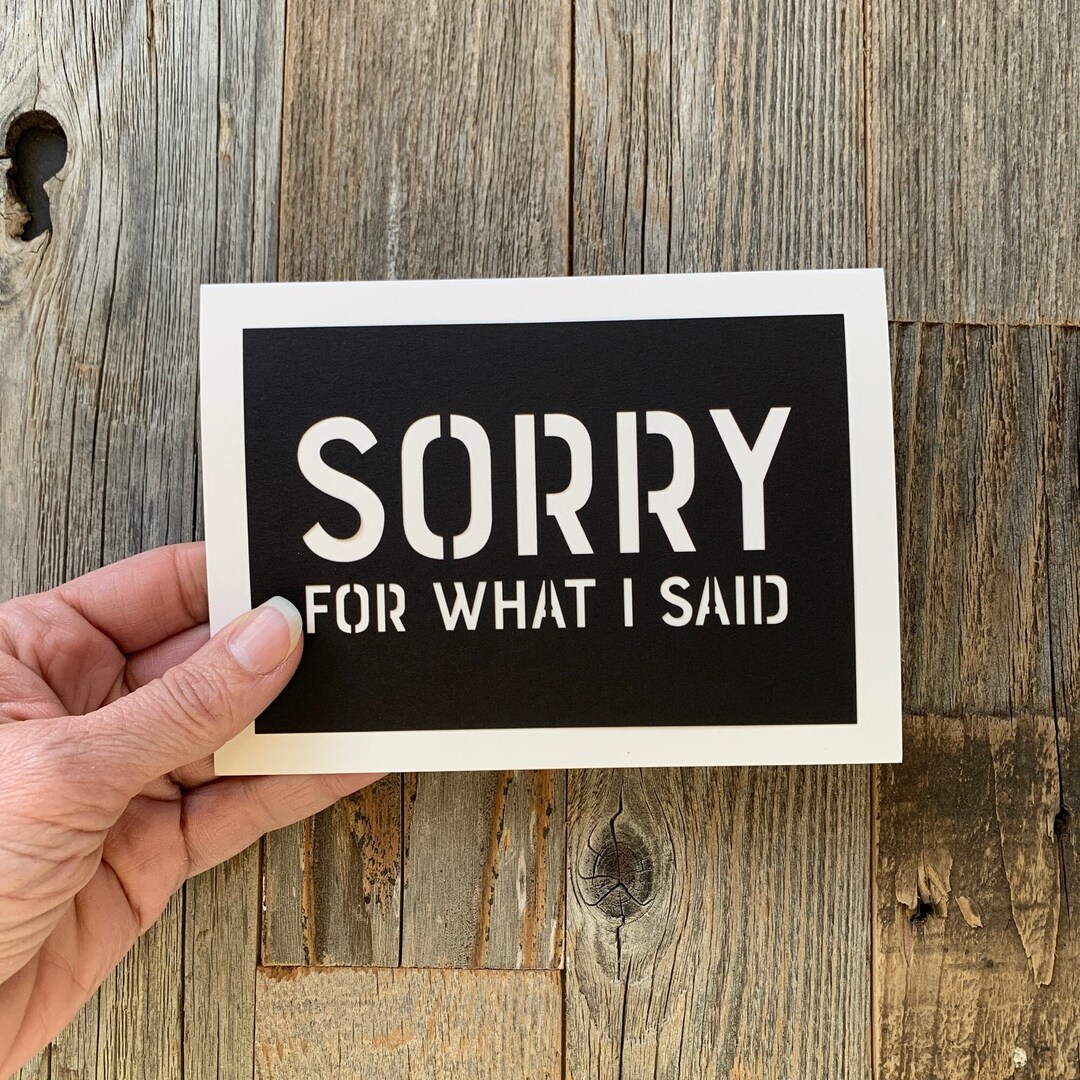 Sorry for What I Said Card, Sorry Card, Sorry I Fucked up Card, Sorry I ...