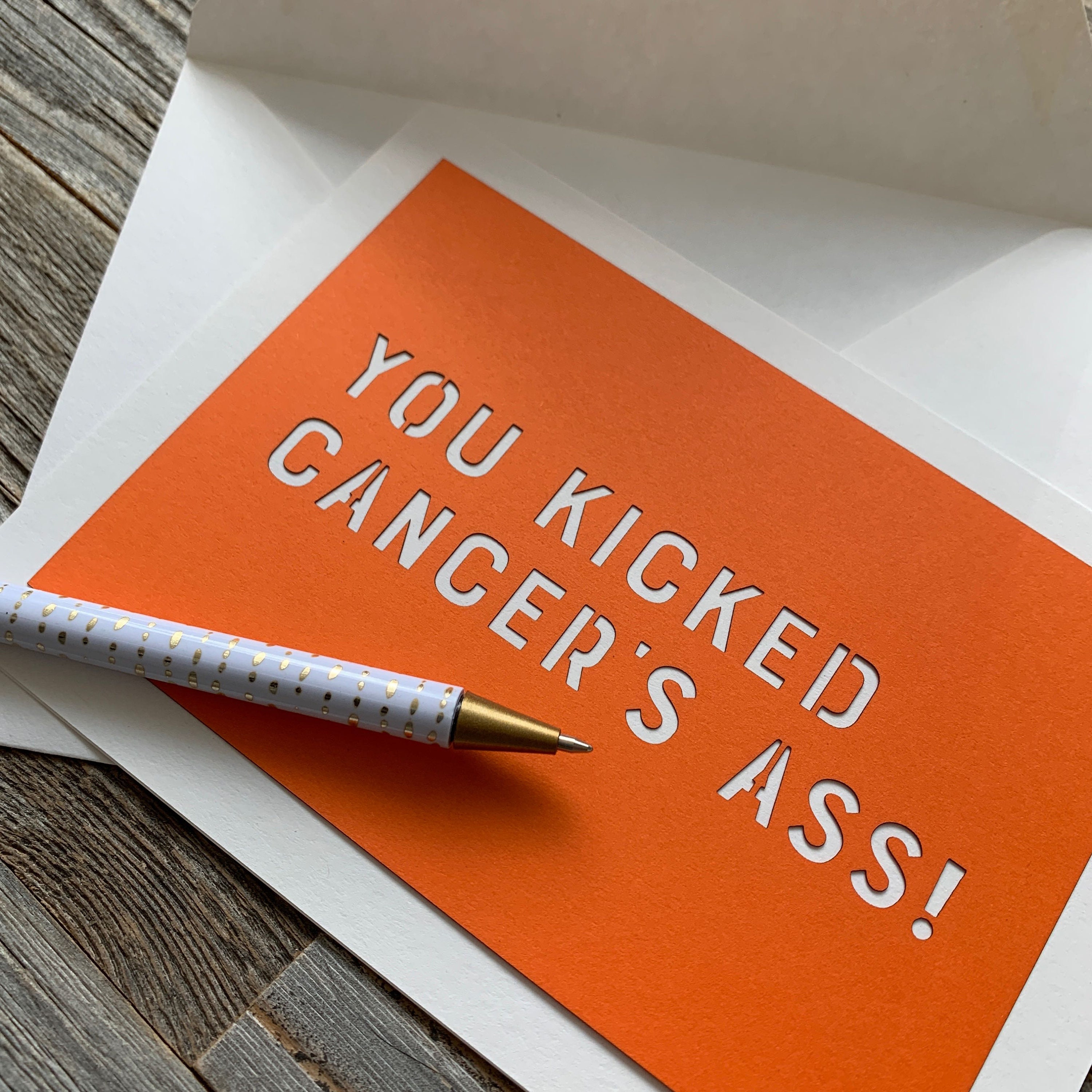 You Kicked Cancer's Ass Card Done With Chemotherapy Card | Etsy