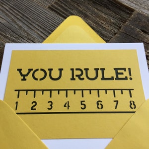 You Rule Card Teacher Thank You Card Teacher Appreciation | Etsy