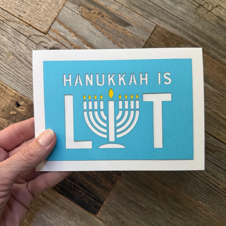 Funny Hanukkah Card, Lit Menorah Design - Etsy