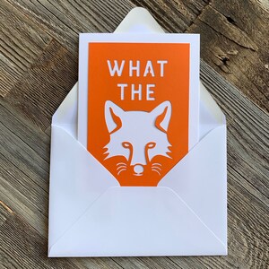 What the Fox Card Fox Pun Card Papercut Fox Card WTF Card - Etsy