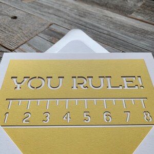 You Rule Card, Teacher Thank You Card, Teacher Appreciation Card, Cute ...