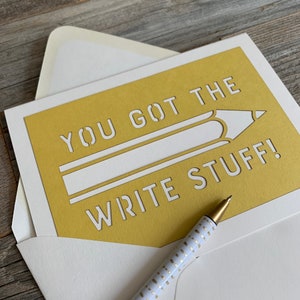 You Got the Write Stuff Card, Teacher Thank You Card, Teacher ...