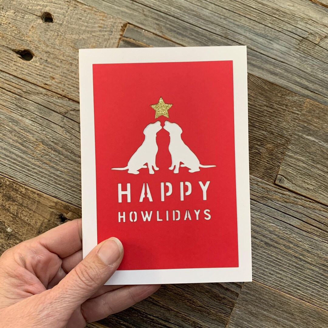 Happy Howlidays Card, Happy Holidays Card, Dog Christmas Card, Merry ...