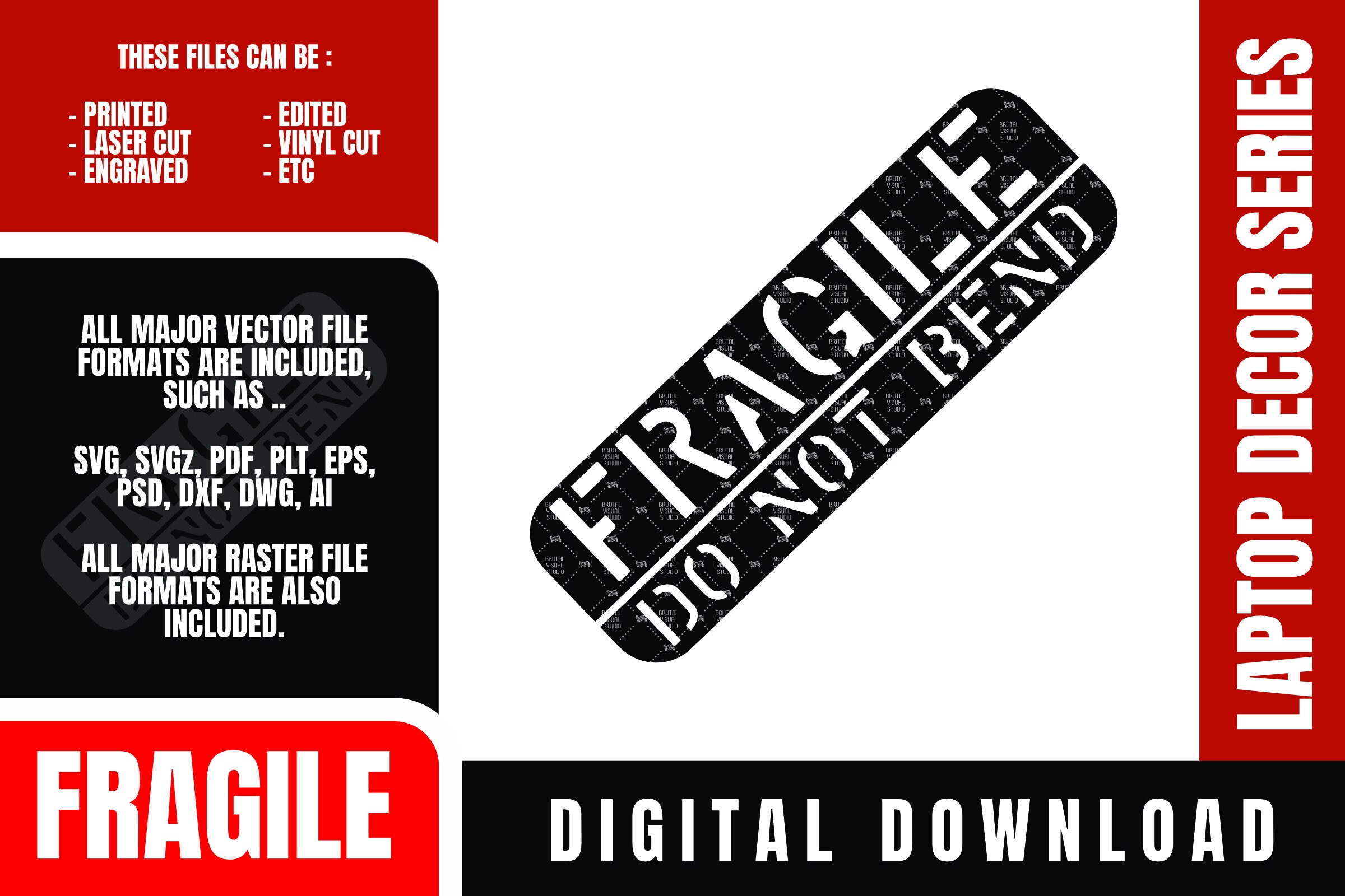 SVG FRAGILE Do not Bend // eps pdf psd dxf jpg png bmp // | Etsy