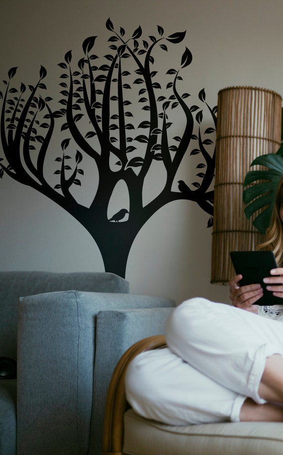 SVG Leafy Tree Wall Decal // Vector // Universally | Etsy