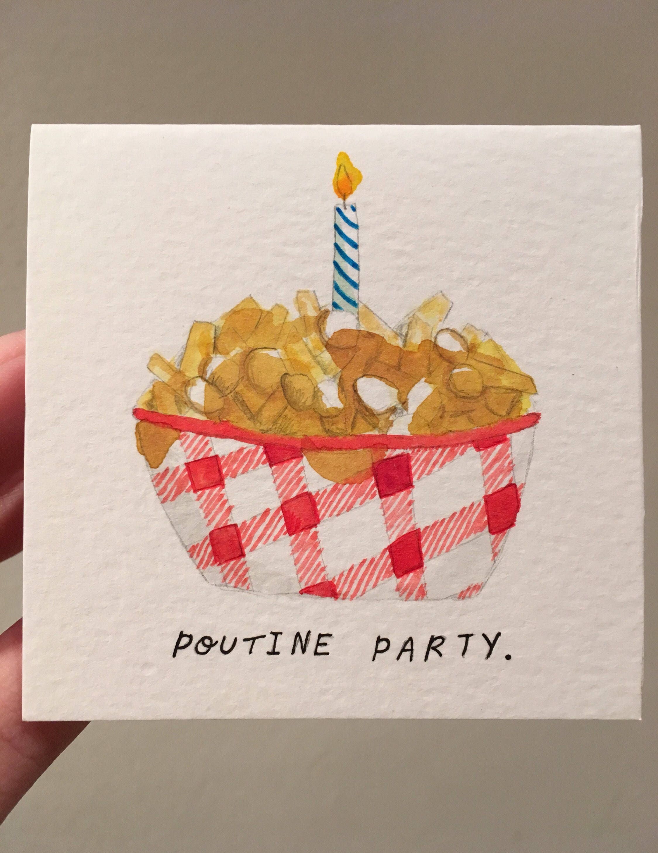 Poutine Party Card Happy Birthday | Etsy